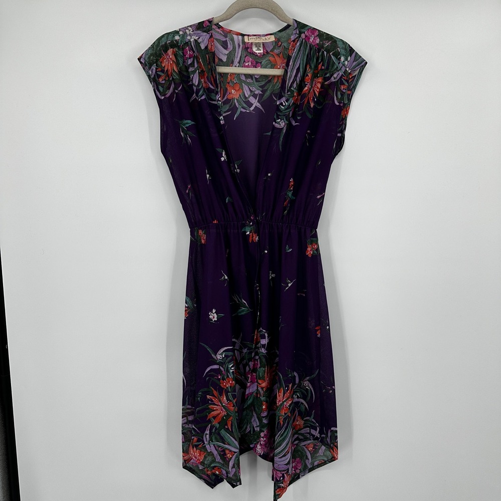 Fredericks Of Hollywood Purple Floral Chiffon Sheer R… - Gem
